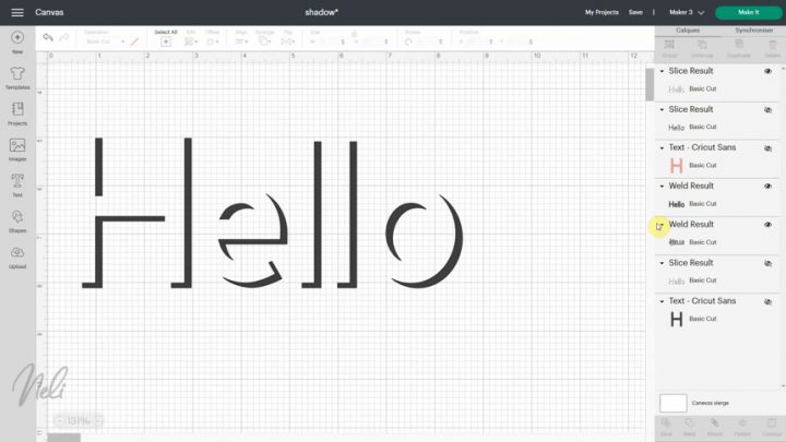 How to add shadow to text in Cricut Design Space - NeliDesign