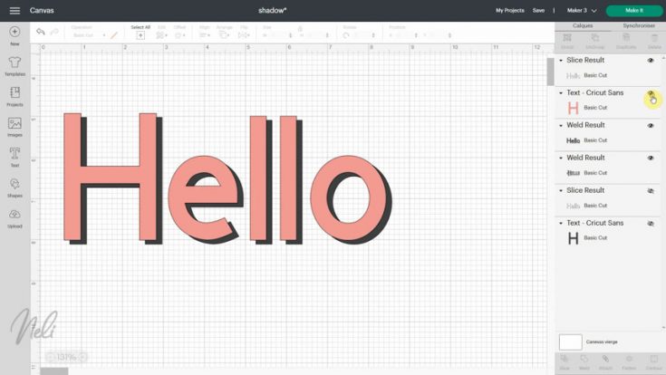 How to add shadow to text in Cricut Design Space - NeliDesign