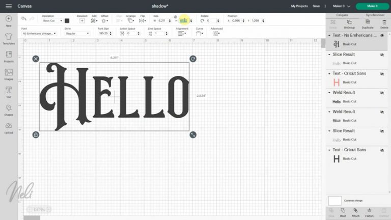How to add shadow to text in Cricut Design Space - NeliDesign