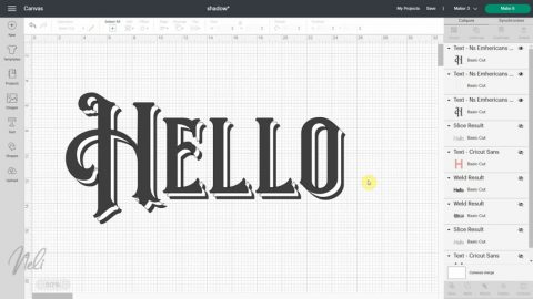 How to add shadow to text in Cricut Design Space - NeliDesign