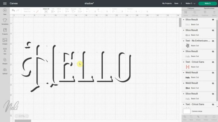 How to add shadow to text in Cricut Design Space - NeliDesign