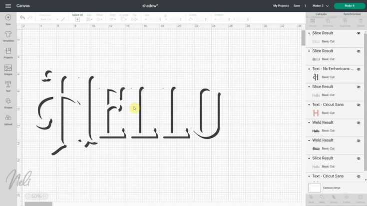How to add shadow to text in Cricut Design Space - NeliDesign