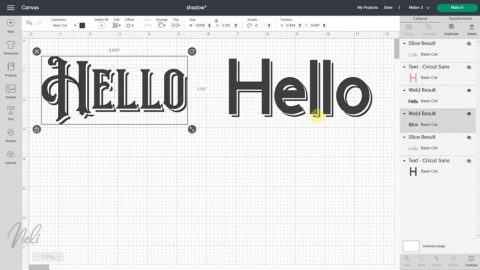 How to add shadow to text in Cricut Design Space - NeliDesign