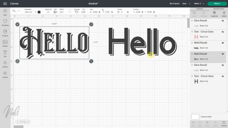How to add shadow to text in Cricut Design Space - NeliDesign