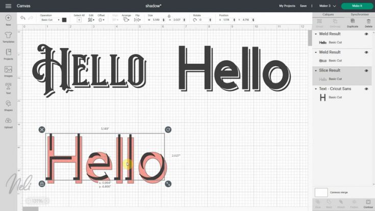 How to add shadow to text in Cricut Design Space - NeliDesign