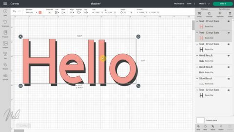 How to add shadow to text in Cricut Design Space - NeliDesign