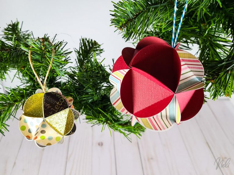Make a 3D Christmas ornaments in cardstock - NeliDesign